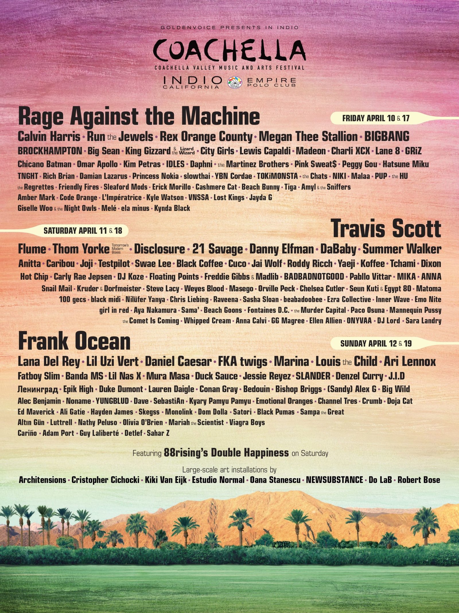 Coachella 2020 Full Lineup Glen s Recommended Sets Random Tidbits